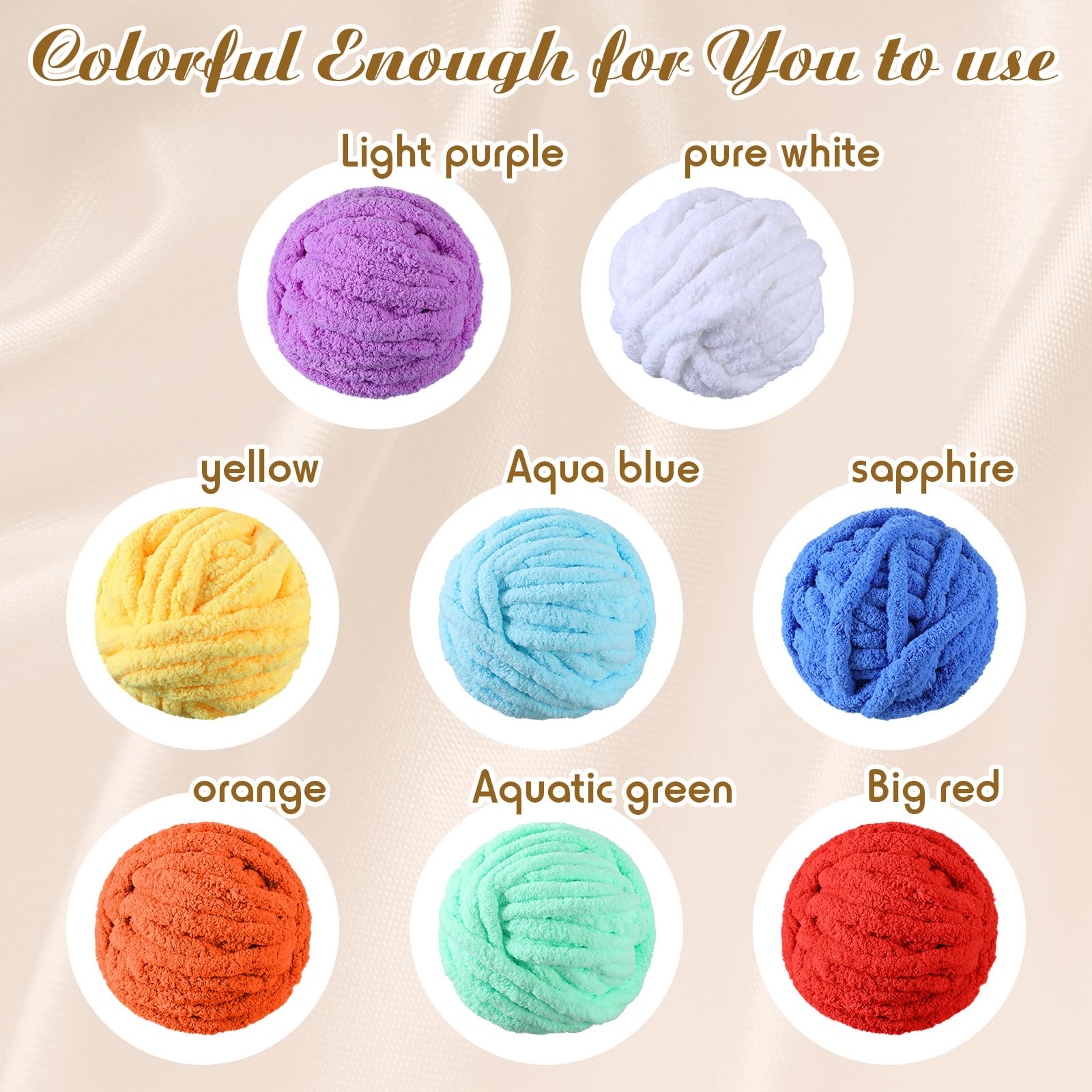 Timgle 24 Pack Chunky Chenille Yarn for Crocheting (29 Yards Each Skein), Bulky Thick Fluffy Yarn for Knitting, Chenille Yarn Soft Velvet Yarn Blanket Yarn for Arm DIY Weaving Crafts Projects