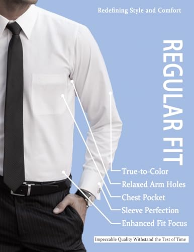 COOFANDY Men's Long Sleeve Button Down Dress Shirts Wrinkle Free Regular Fit Formal Muscle Fit Shirt Green