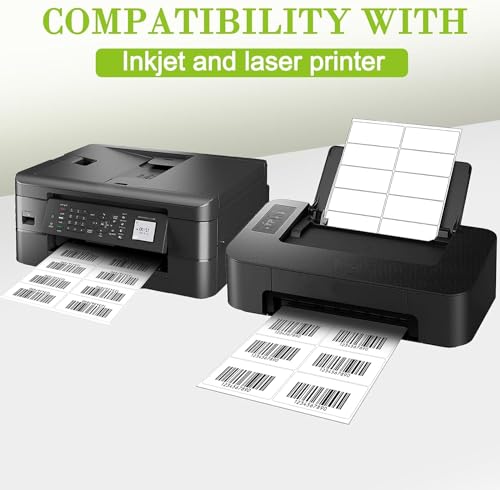 1000Pcs Return Address Labels, Razuvo 2" x 4" Printable Shipping Labels Standard Mailing Labels for Laser & Inkjet Printers, Strong Adhesive Sticker Labels (100 Sheets - Easy to Peel)