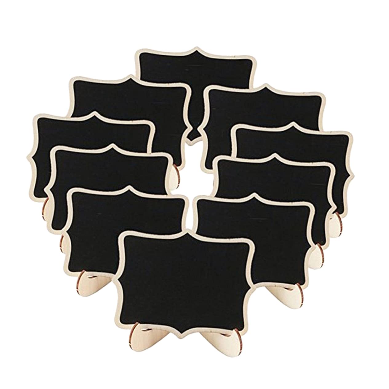 VOSAREA 2sets Mini Chalkboard Signs Set Blackboard Message Boards with Stand Decorative Wood Signs for Wedding and Girls 10pcs*2