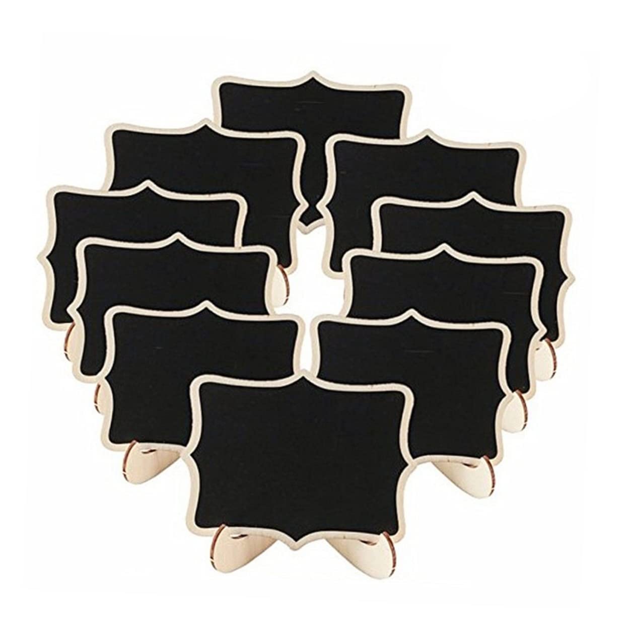 VOSAREA 2sets Mini Chalkboard Signs Set Blackboard Message Boards with Stand Decorative Wood Signs for Wedding and Girls 10pcs*2