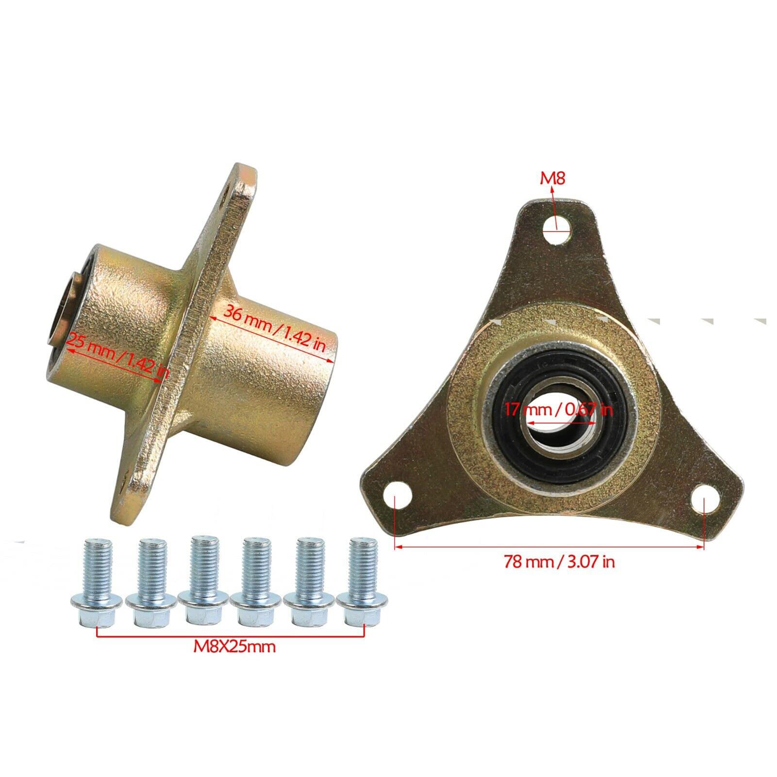 91.SCS 𝟑 𝐒𝐭𝐮𝐝 𝐅𝐫𝐨𝐧𝐭 𝐒𝐭𝐞𝐞𝐫𝐢𝐧𝐠 𝐒𝐩𝐢𝐧𝐝𝐥𝐞 Kit for Go Kart ATV Quad Go Cart