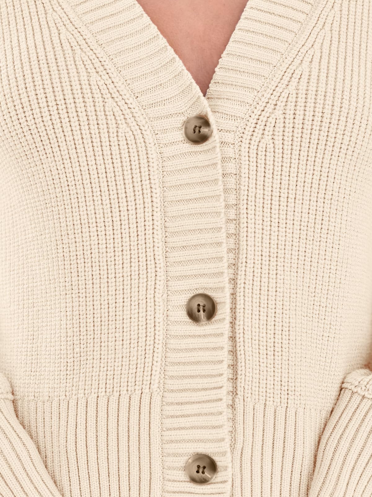 LILLUSORY Women's Cropped Cardigan Oversized Button Sweaters 2025 Fall Trendy Knit Dressy Fashion Outfits Apricot S
