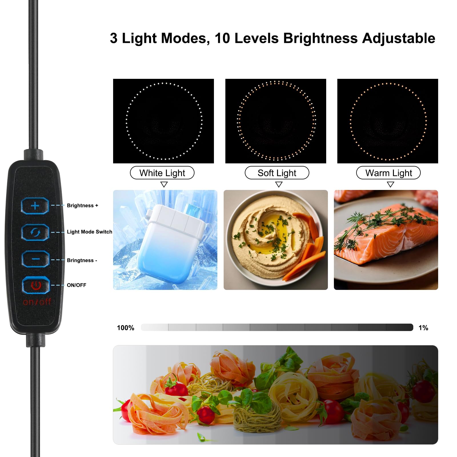 Light Box Photography, Photo Studio Light Box 12''x12'' Professional Shooting Tent Kit with 120 LED Lights & 6 Color Backdrops &1 Diffuser Cloth - Dimmable Lightbox for Product Photography