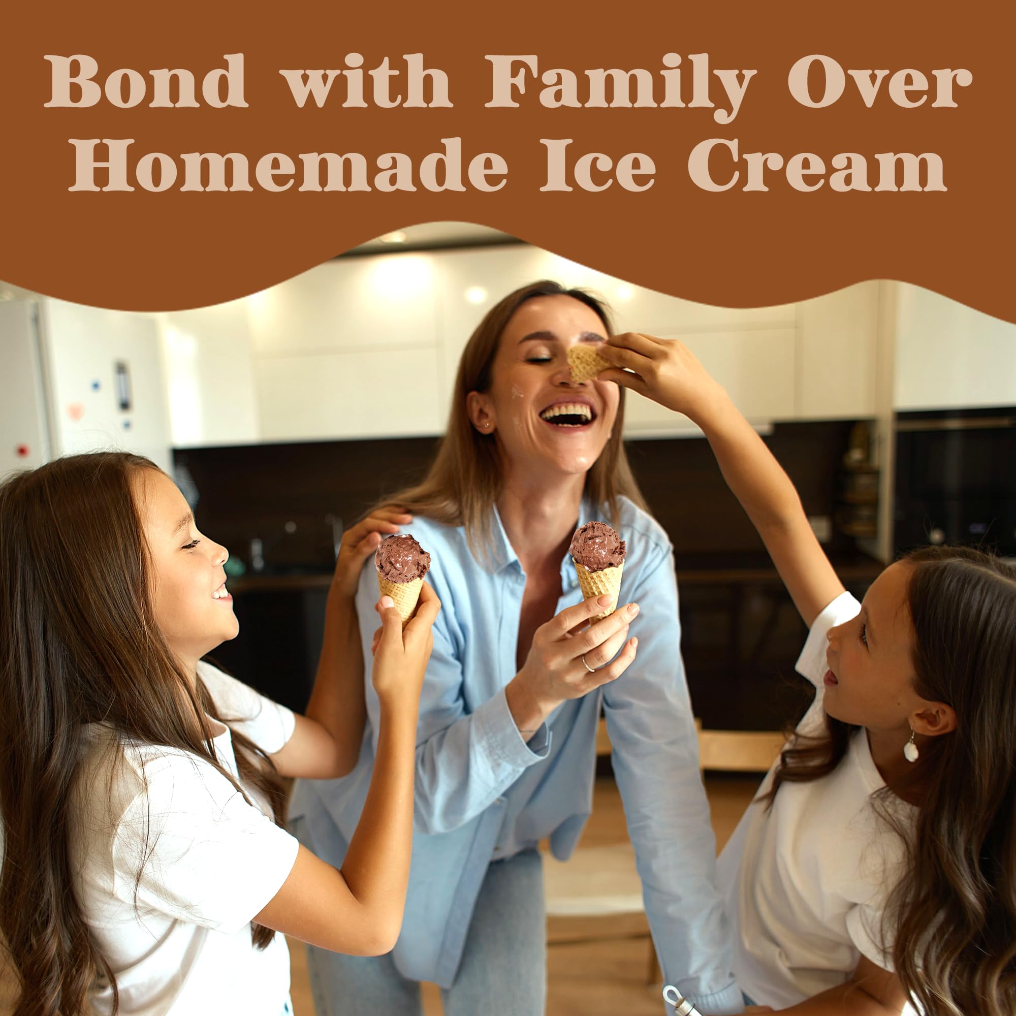 True Scoops Beginner's Pack - Chocolate Ice Cream Mix & Salted Butterscotch Sauce Mix. Add One Ingredient - Half & Half! Makes 1 Pint of Ice Cream And 1 Cup of Sauce. Women-Owned, Gluten-Free, Peanut-Free, and Kosher.