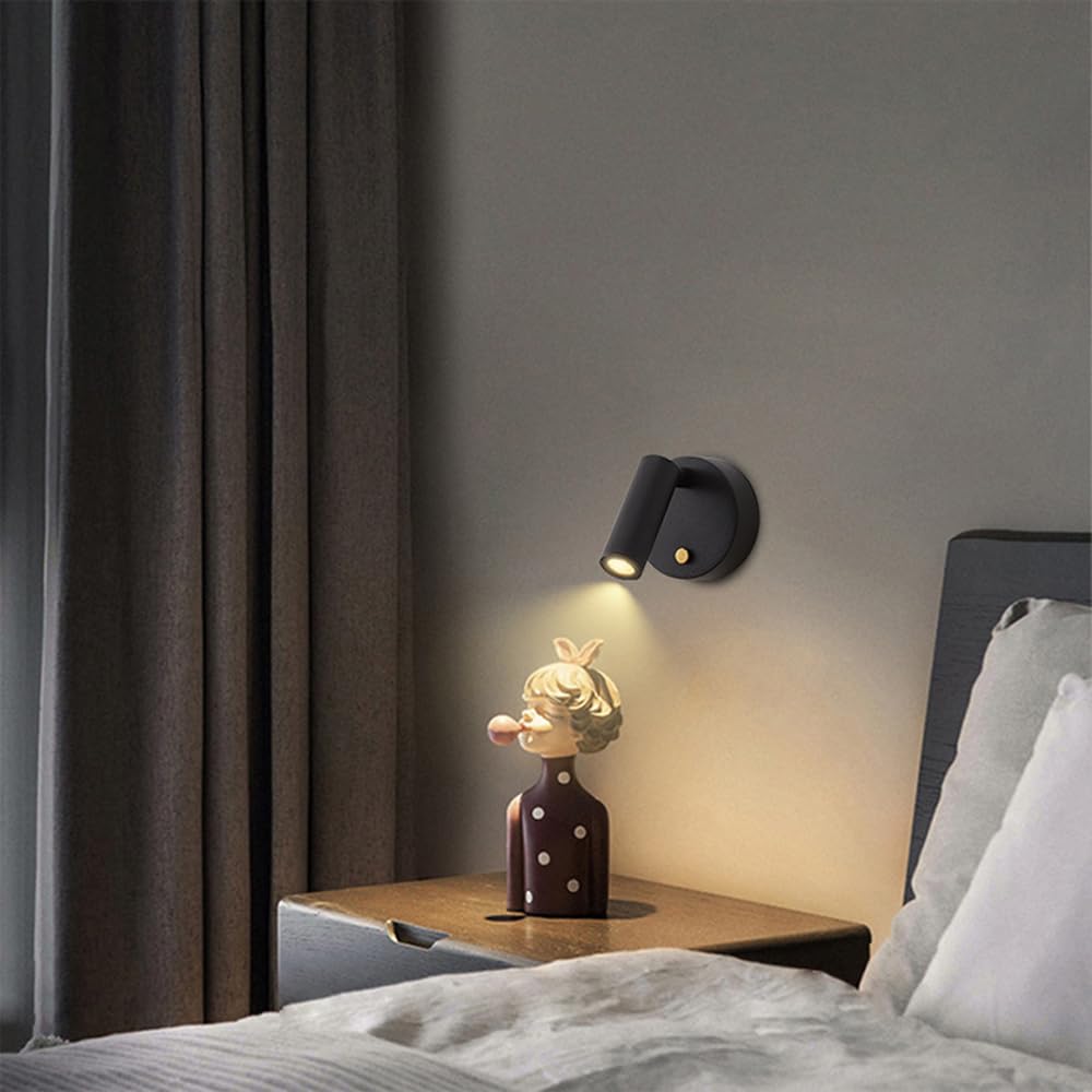Battery Operated Wall Light Magnetic Spotlight 90°/350° Adjustable Led Wall Sconce Touch Control Usb Charging Wall Mounted Lamp Cordless Wall Lamp Portable Stair Lights Indoor for Reading Lamps