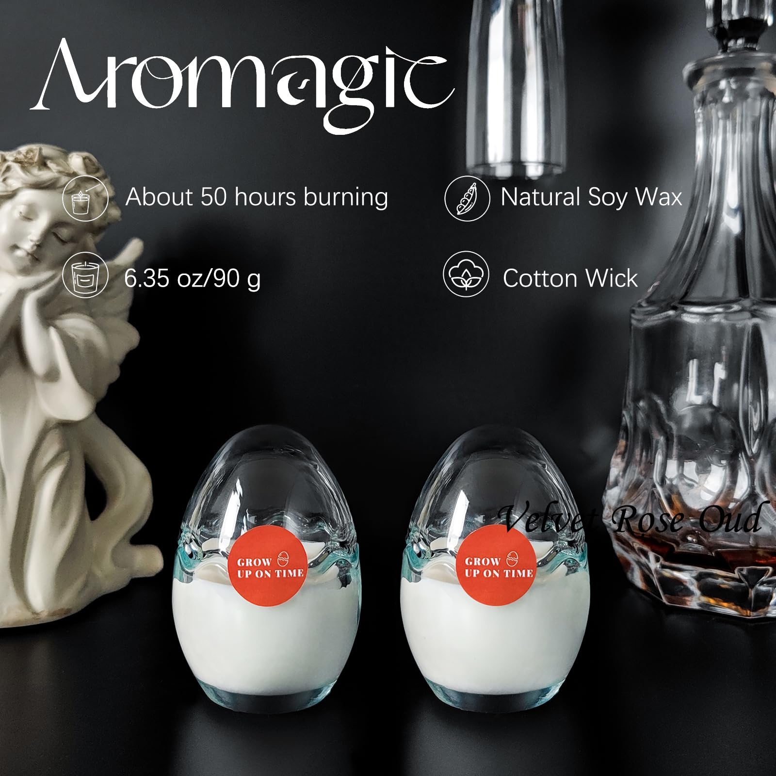 Aromagic 2 Pack Scented Candles Gift Set,Easter Candle Gifts Set,Glass Jar Candle for Home Scented,Sea Salt & Sage+Cream Bakery,Valentine's Day Anniversary Birthday Gift,50 Hours Long Burning