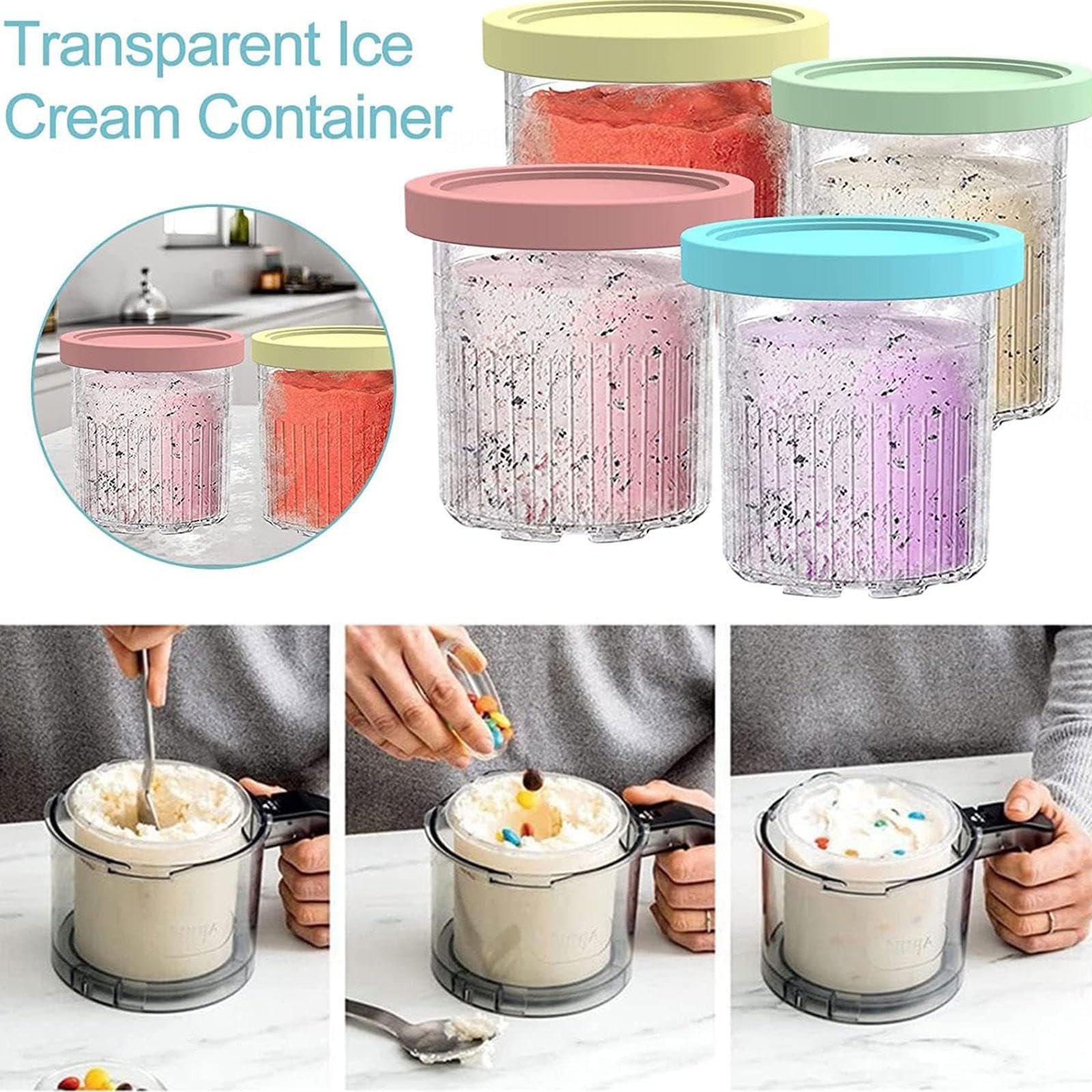 EVANEM Creami Deluxe Pints, for Ninja Creami Pints and Lids,24 OZ Creami Pint Safe and Leak Proof Compatible NC501 Series Ice Cream Maker