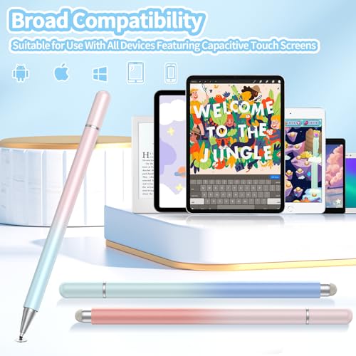 Stylus Pens for Touch Screens(3 Pcs), High Precision 2-in-1 Stylus Pen for iPad Compatible with iPad/iPhone/Tablet/Android/iOS and All Capacitive Touch Screens