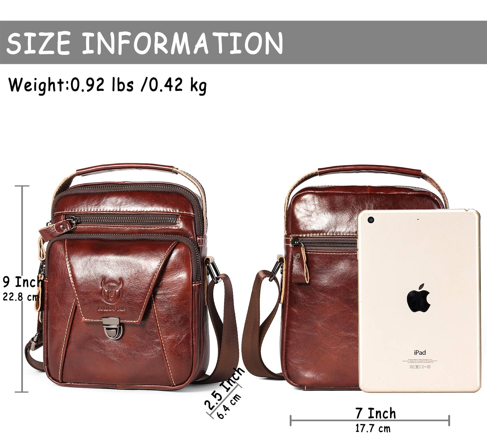 Mens Leather Messenger Bags Vintage Shoulder Bag Crossbody Satchel Handbag Travel Purse Casual Daypack