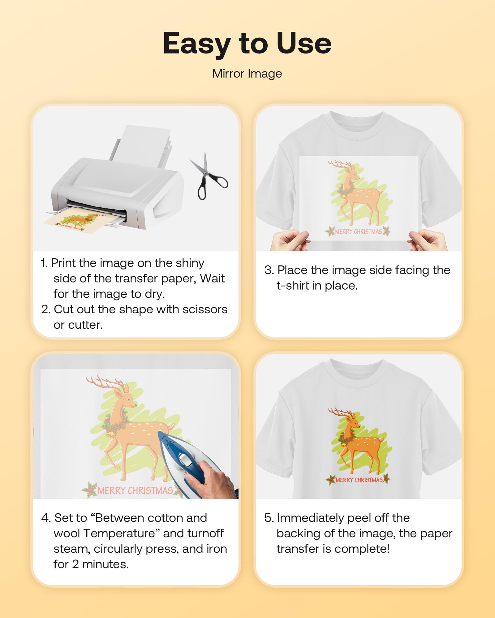 Hiipoo 10pc Light Heat Transfer Paper 8.5x11" Iron-on Transfer Paper for T-Shirt Sheets Printable and Washable Transfer Paper for Inkjet Printer