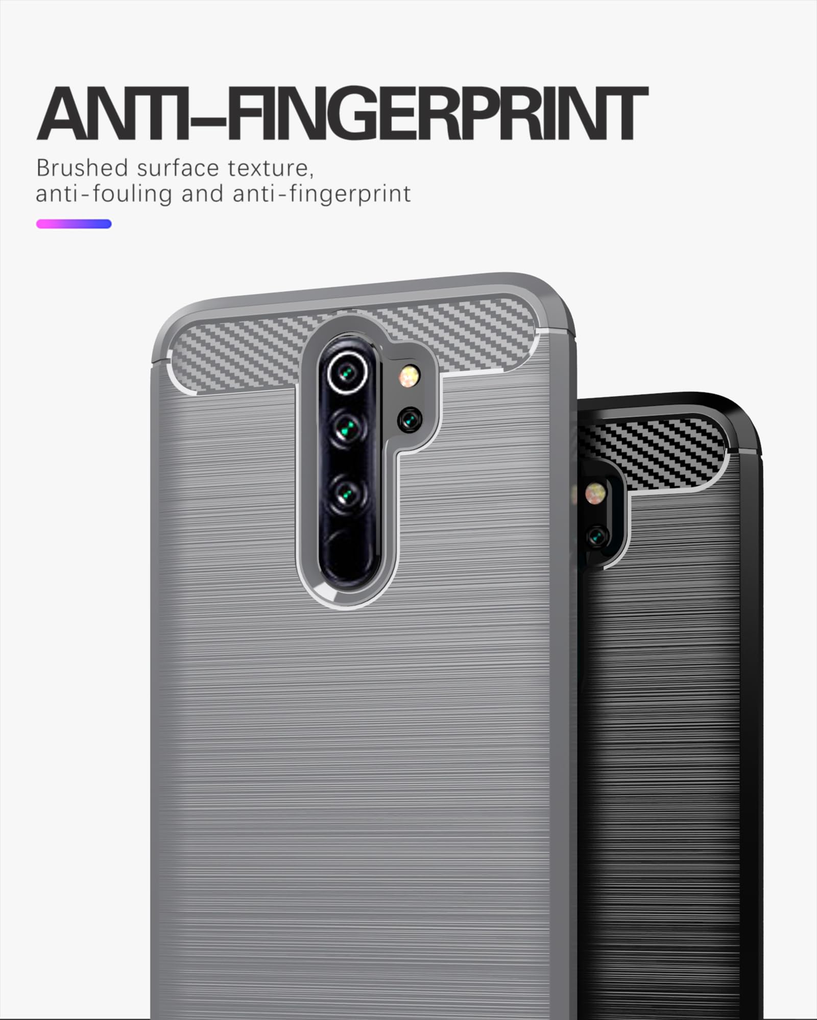 EUAGVQY for Xiaomi Redmi Note 8 Pro Case Carbon Fiber Soft TPU Anti-Slip Durable Lightweight Protective Phone Cover for Redmi Note 8 Pro,Black