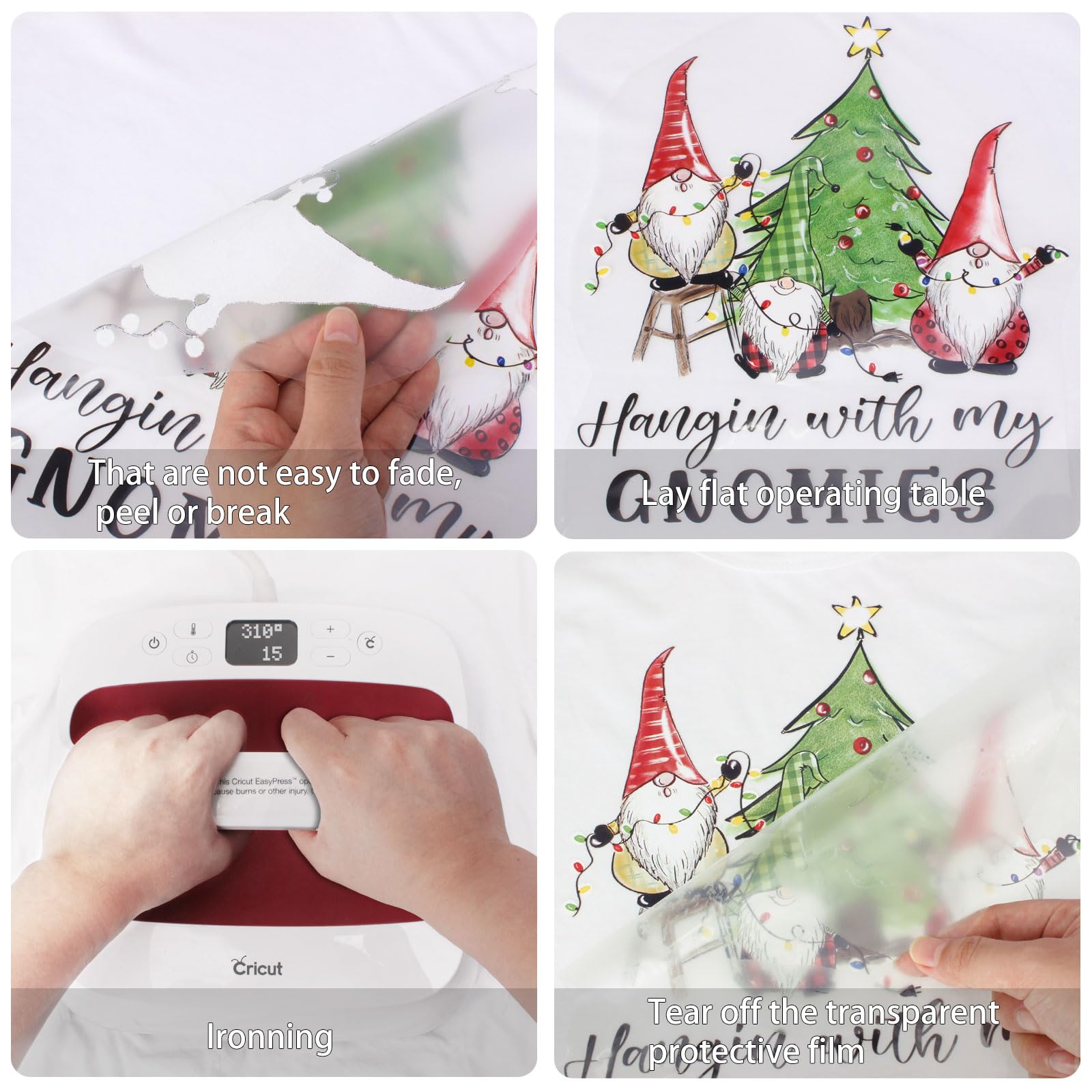 12 Sheets Christmas Heat Transfers Vinyl,Christmas Iron On Transfers for T-Shirts,Christmas HTV Vinyl Iron on Decals for Clothes Pillow Hoodie DIY Crafts