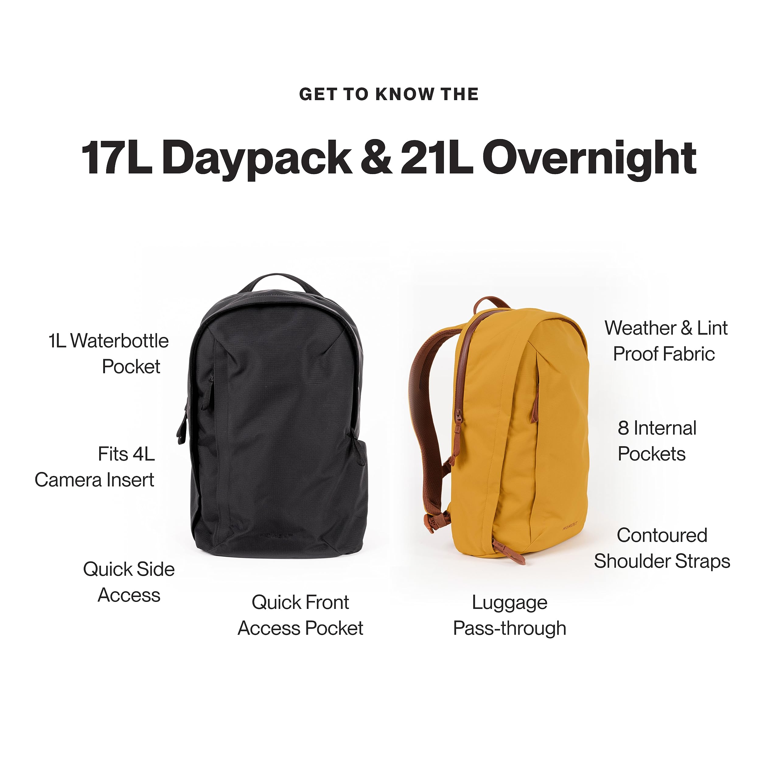 Moment Everything Backpack – 17L or 21L Weatherproof Everyday Camera & Laptop Bag [Gen 2, Black, 17L]