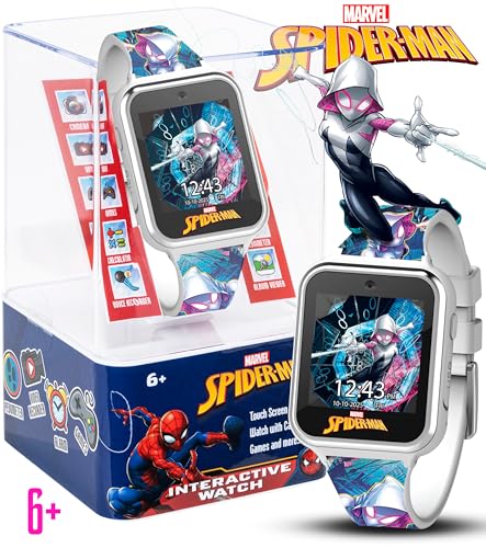 Accutime Spiderman Ghost Spider Educational Learning Touchscreen Kids Smartwatch - Multicolor Strap- Toy - Girls, Boys, Toddlers - Selfie Cam, Games, Alarm, Calculator, Pedometer (Model: SPD4935AZ)
