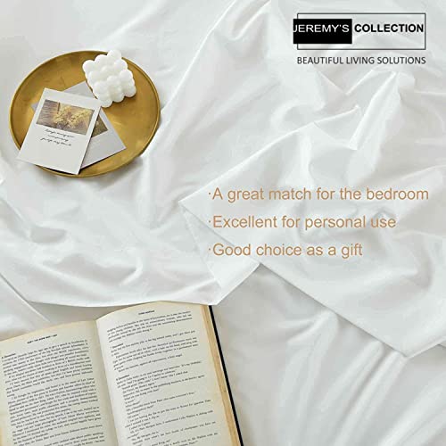 Luxury Egyptian Cotton 500 Thread Count 4 Pieces Bed Sheet Set - Premium Sateen Weave - Silky Smooth - Fits Upto 10-12 Inches Deep Pocket - Hotel Collection - Full Size (White)