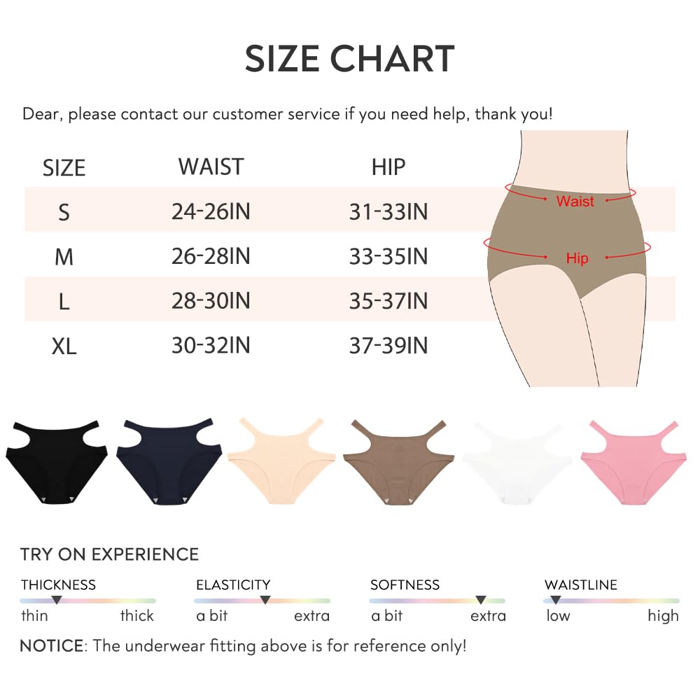 Starmiss Cotton Underwear for Women Sexy Bikini Panties Low Rise Hipster Breathable Soft Bikini Underwear, 5 Pack, S-XL (mix2,M)