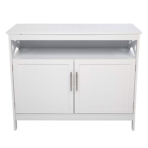 Ynredee Storage Cabinet with Double Doors,Bathroom Floor Storage Cabinet,Accent Cabinet,Wooden Buffet Sideboards,Freestanding Cupboard Cabinet Storage Organizer for Kitchen,Living Room,Bathroom (A)