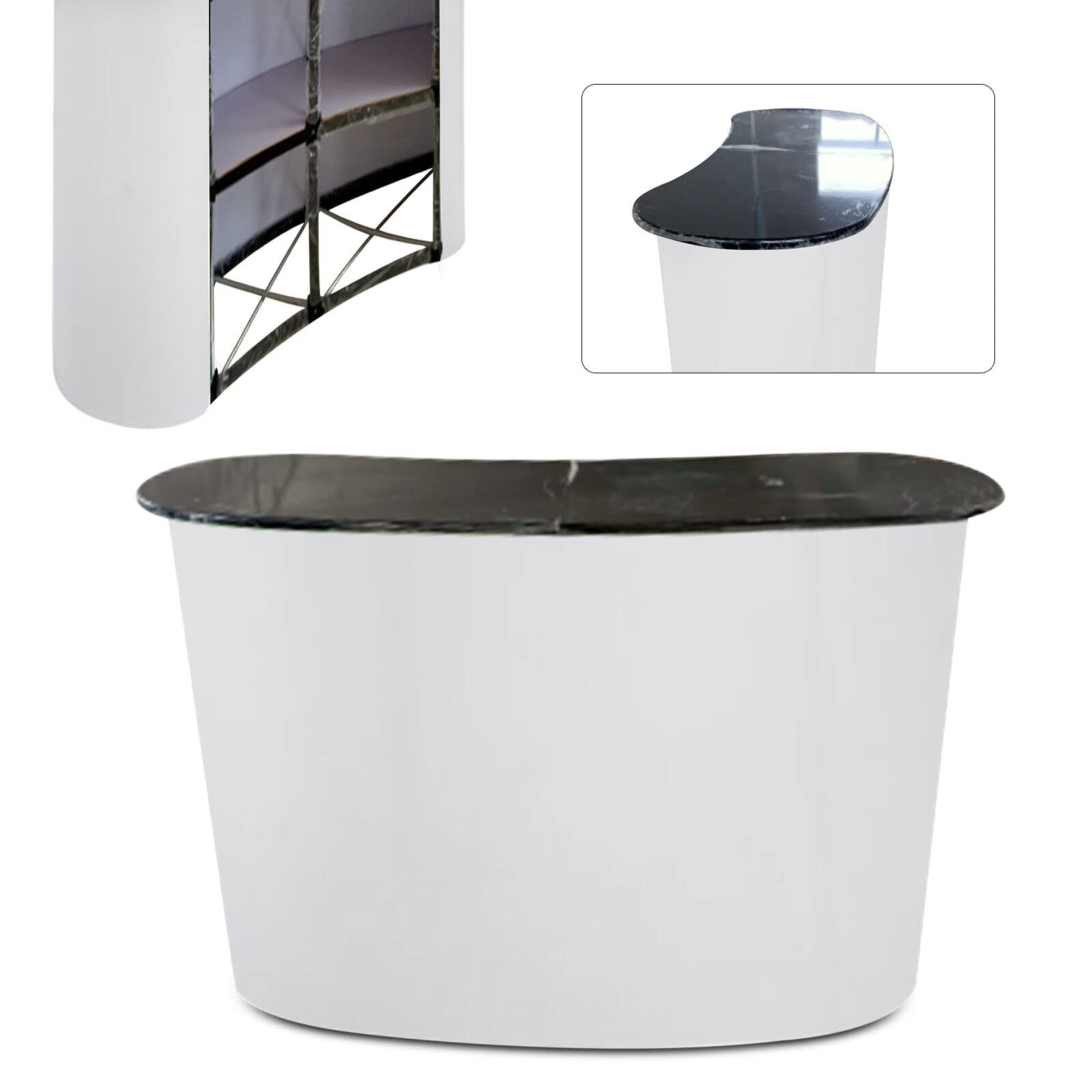 HuaShuani Portable Trade Show Podium Table, Portable Pop-Up Platform Reception Desk, Custom Pop-Up Promotion Retail Display Table, Suitable for Trade Show Presentation