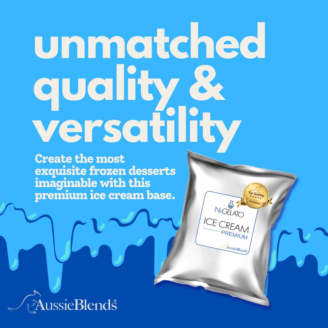 AussieBlends Premium Dairy Ice Cream Mix Powder for Soft Serve, Gelato, Rolled Ice Cream, Liquid Nitrogen, and Frozen Desserts | 1-Pack, 3.3 lb, Imported