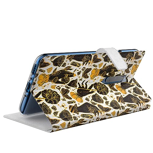 Wallet Phone Case Compatible with OnePlus Nord OnePlus 11 8T+ 10T 5G 8 Pro 1+7T Pro 7 Vintage Hands Flip Aesthetic Slim Folio Gold Roses Lightweight Cover Protective Shockproof Victorian PU Leather