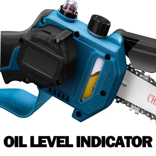 HUOEREN Mini Chainsaw 6 Inch Compatible with Ma-kita Battery 18V, Cordless Power Mini Chain Saw, Portable Electric Hand Chainsaw with Brushless Motor and Oiler for tree pruning(Battery Not Included)