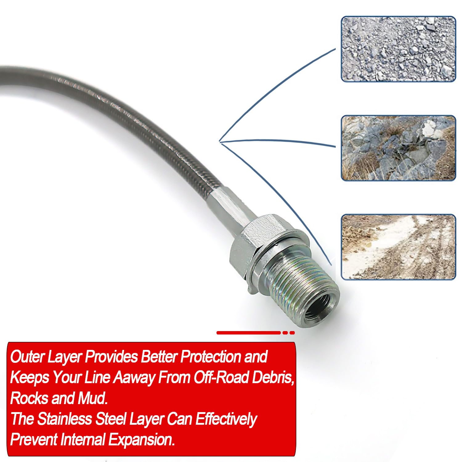 Front Stainless Brake Lines Compatible With 1971-1987 Chevy GMC C/K 10 15 20 K5 Blazer 4-6" Lift