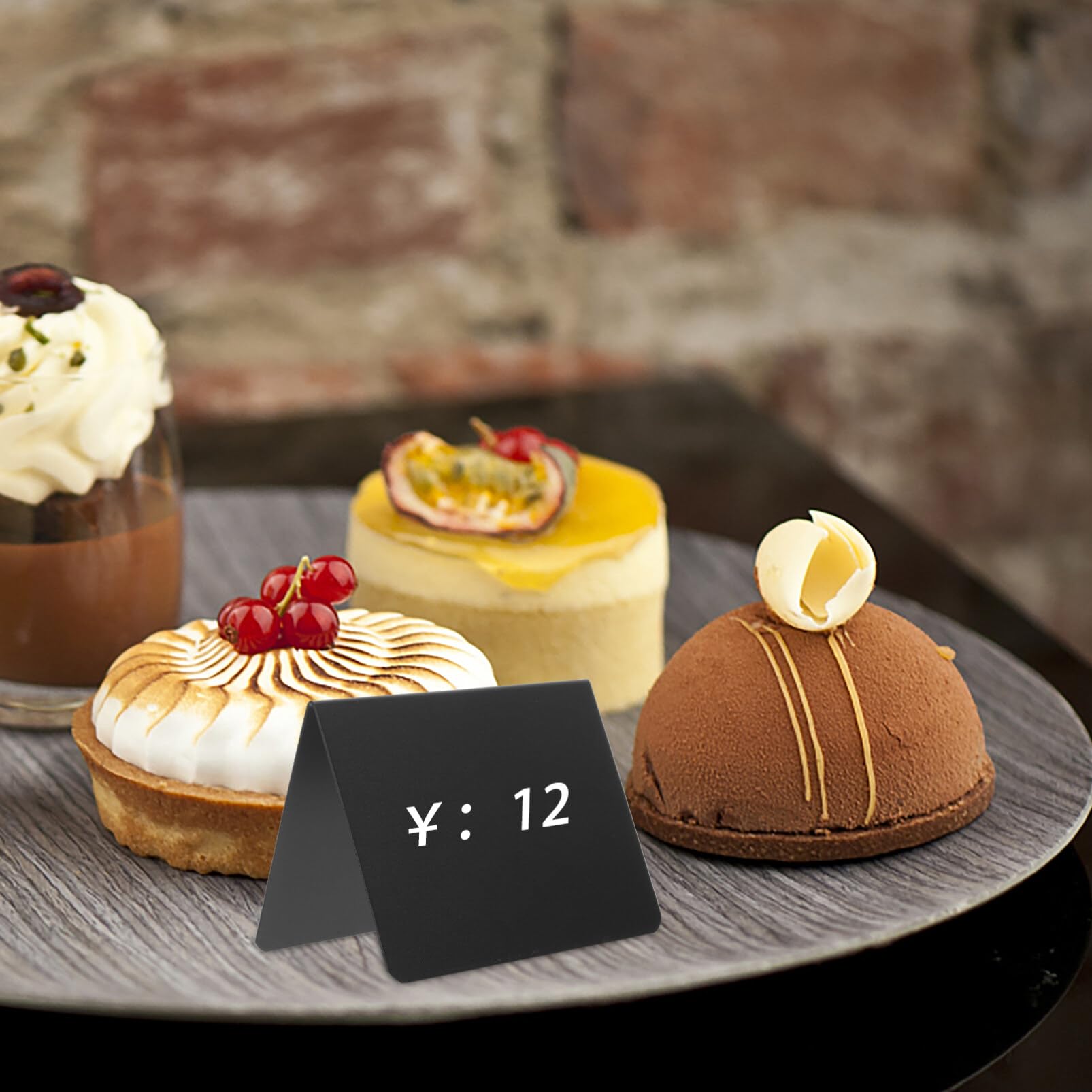 1 Set Desktop Cake Dessert Label Card Standing Memo Board Mini Chalkboard Signs for Food Small Blackboard Chalk Board Sign Board Table Chalkboard Sign Message Board for Shop