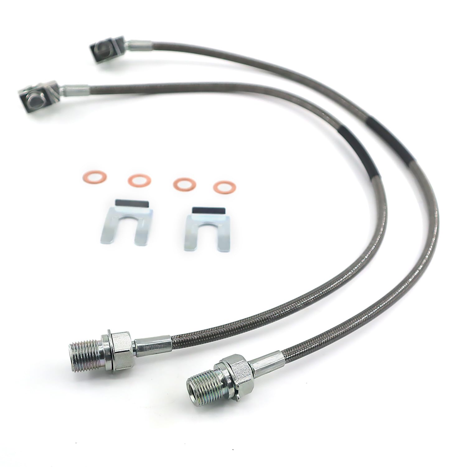 Front Stainless Brake Lines Compatible With 1971-1987 Chevy GMC C/K 10 15 20 K5 Blazer 4-6" Lift