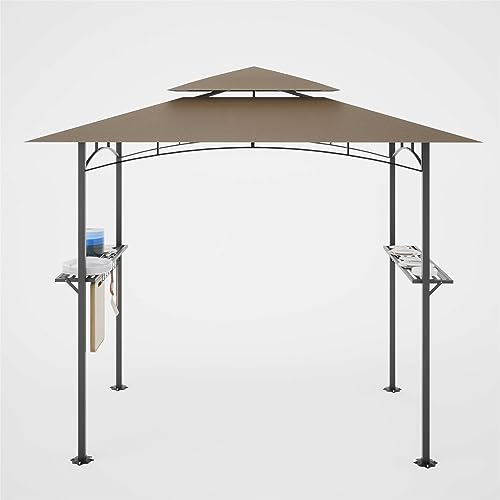 8 x 5 FT Grill Gazebo Grill Canopy Double Tiered BBQ Gazebo Outdoor BBQ Canopy, Canopies for Outside Canopies, Gazebos & Pergolas