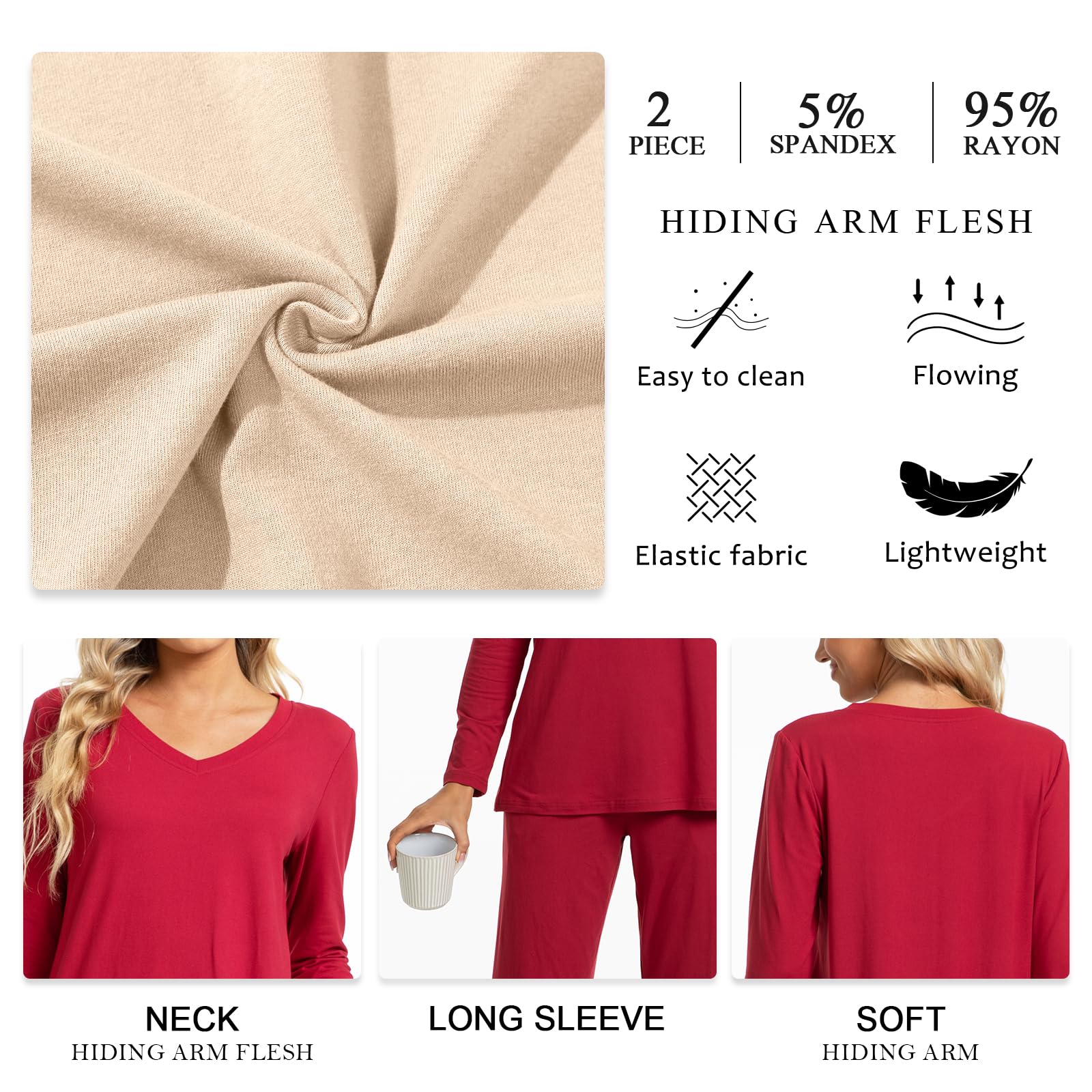 syoss Women's Fall Pajama Sets Long Sleeve Sleepwear Soft Comfy Pj Lounge Sets L, Spotted Blue