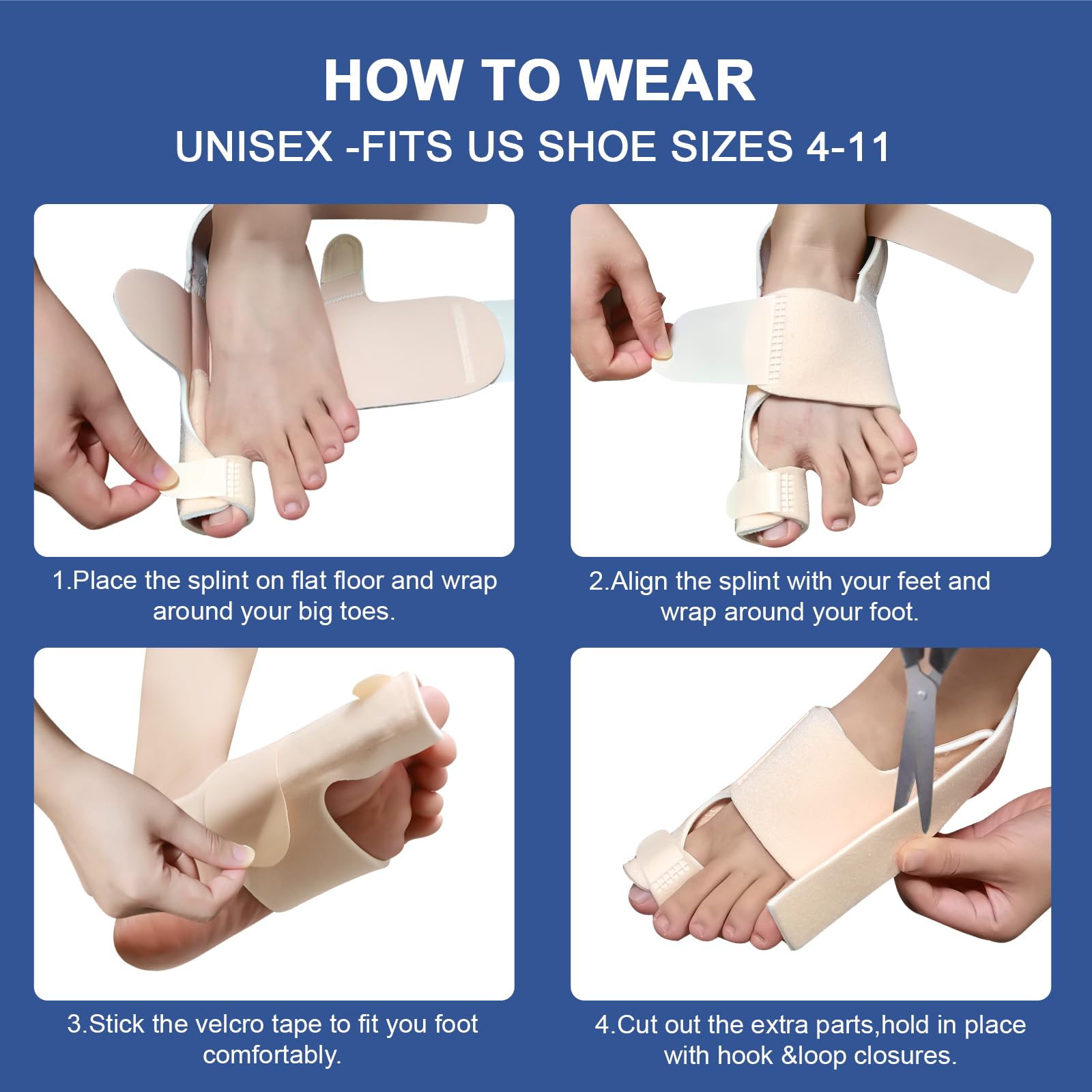 Bunion Corrector for Women Big Toe, Bunion Relief, 8pcs Toe Separators for Overlapping Toes Women, Toe Spacers For Feet Men, Bunion Splint w Pad, Hallux Valgus Toe Straighteners,Fix Bunions No Surgery