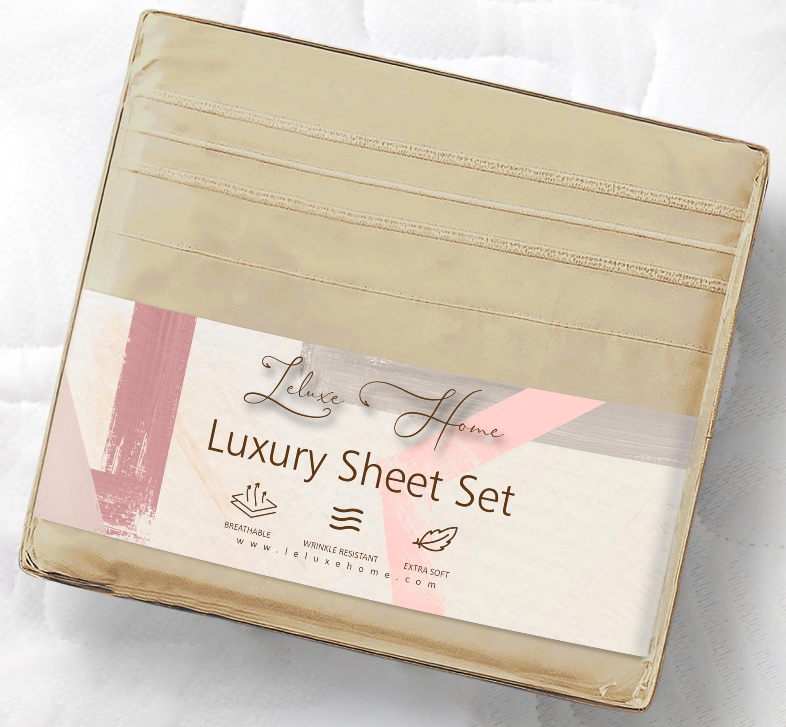 Leluxe Home Twin Sheets Set of 3-100% Microfiber Twin Size Sheets with Extra Soft and Wrinkle Free Sheet Set with Deep Pockets