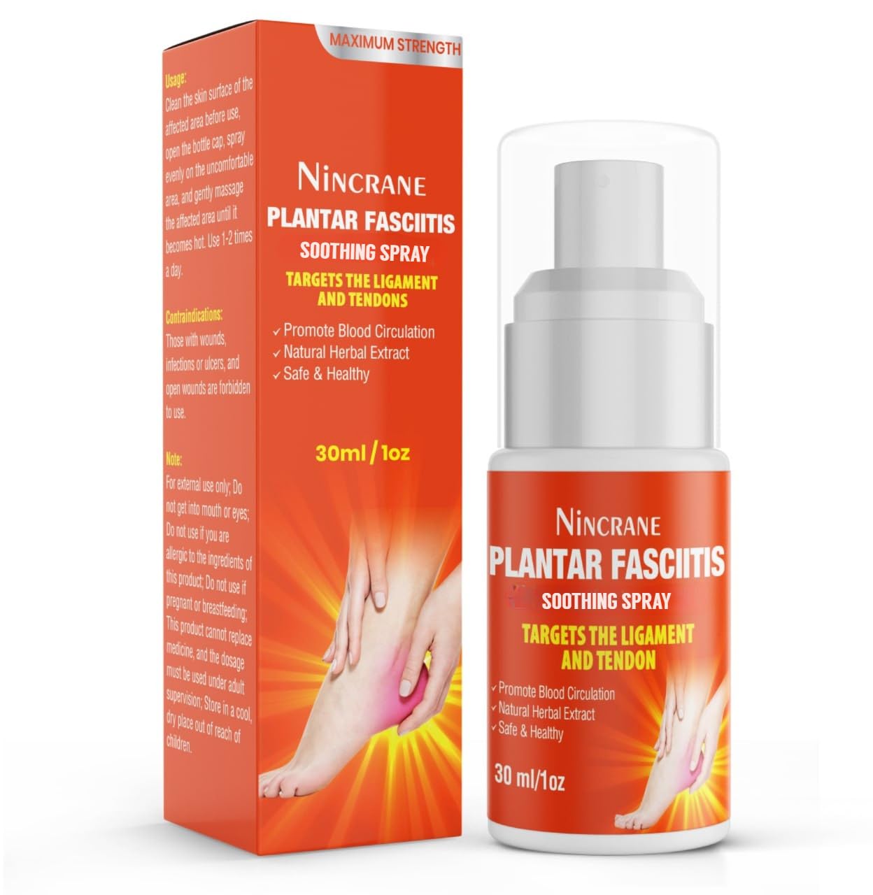 Plantar Fasciitis Foot and Heel Comfort with Maximum Strength, Fast and Effective for Plantar Fasciitis Spray with Natural Herbal Concentrate Formula