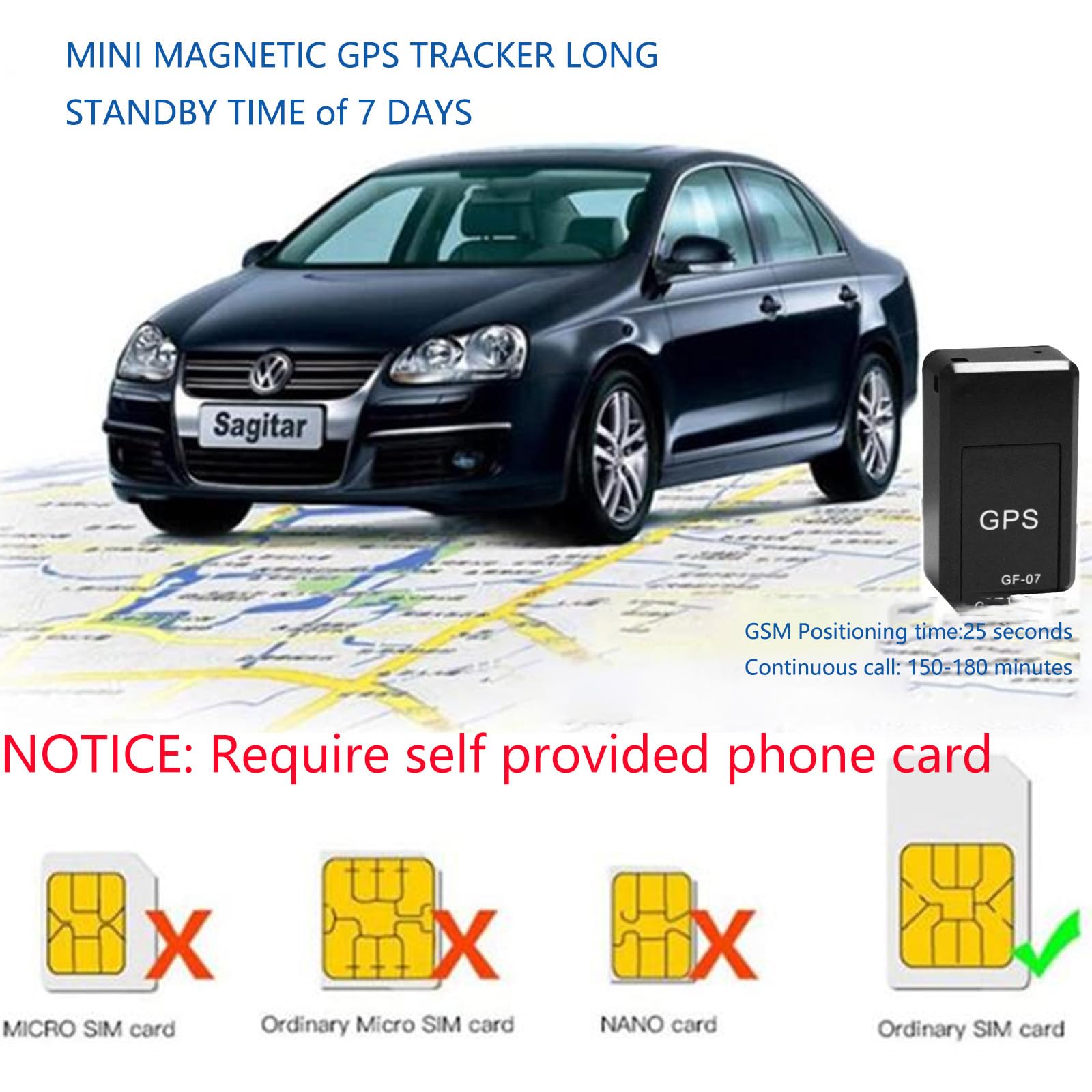 GPS Tracker for Vehicles,GPS Tracking Device,Full Global Coverage Mini Magnetic Car GPS Tracker Portable Real Time Locator for Cars/Trucks/Dogs/Person. No Subscription Required/No Monthly Fee