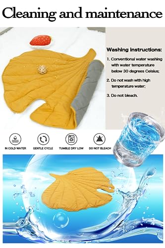 TOPTREE Dog Blanket Decor 3D Leaves Shaped Pet Blanket Cushion Household Dog Bed Cat Bed Pet Blanket Warm Soft Plush Blankets for Dog Blankets and Cat Blanket, Couch, Sofa (50"x45",Yellow)