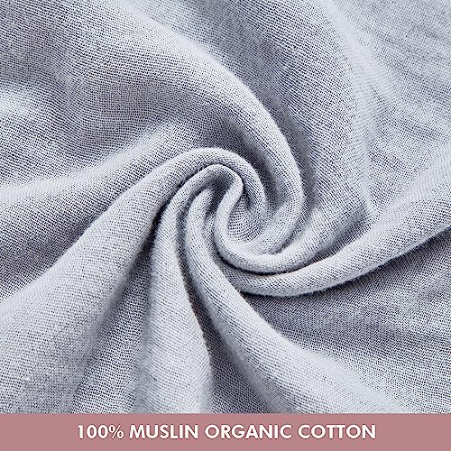 JOHNPEY Pregnancy Pillow for Sleeping Cooling, 100% Muslin Full Body Maternity Pillow, Support for Back, Legs, Belly, HIPS - Side Sleeper Pillow (LightGray,55in)