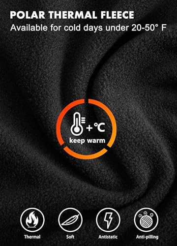 Willit Women's Long Fleece Jacket Full-Zip Thermal Fleece Hooded Jacket Lightweight Winter Coat Black L