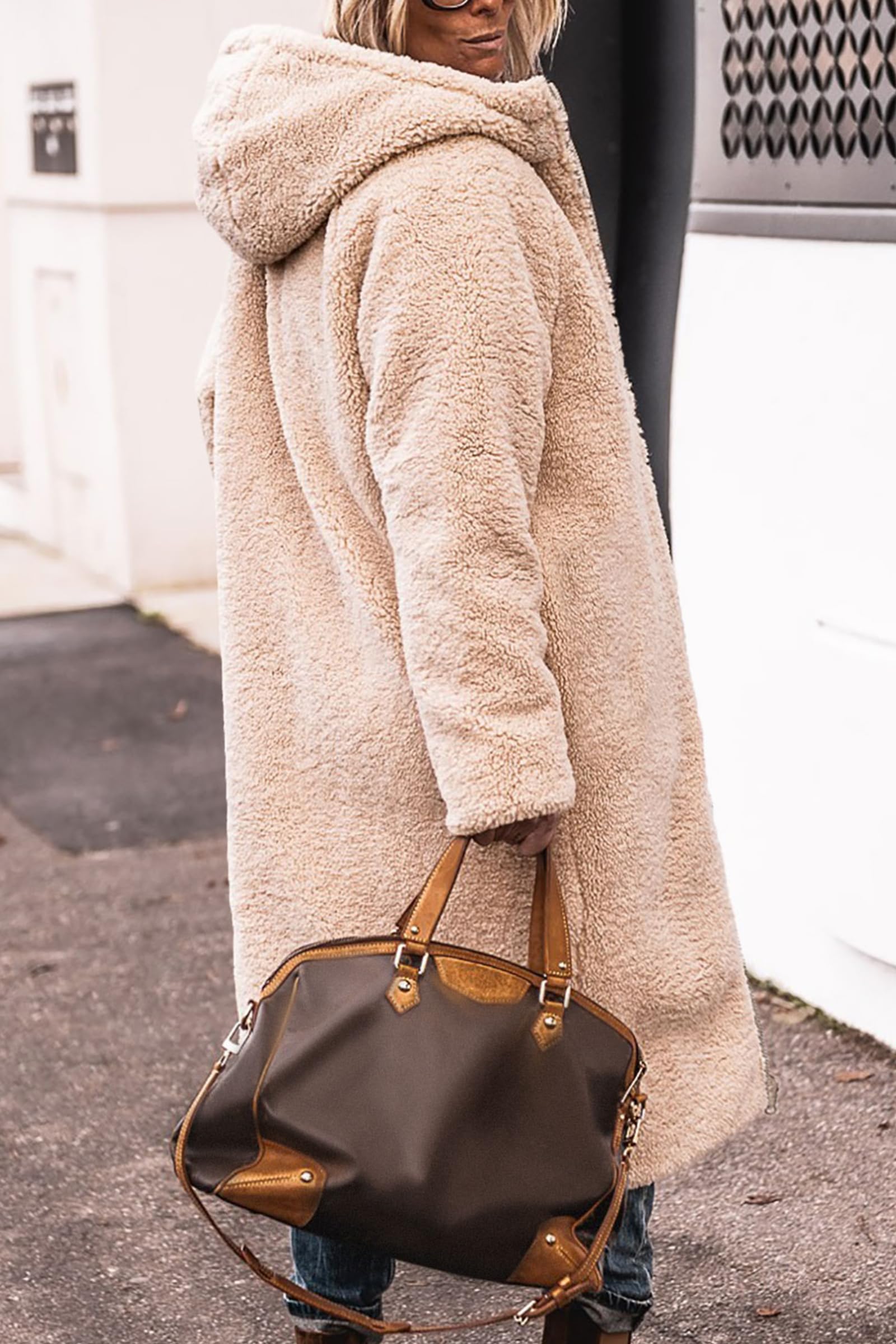 PRETTYGARDEN Women's Warm Winter Coats 2025 Fluffy Fleece Hooded Long Down Jackets Outerwear (Army Green,Large)