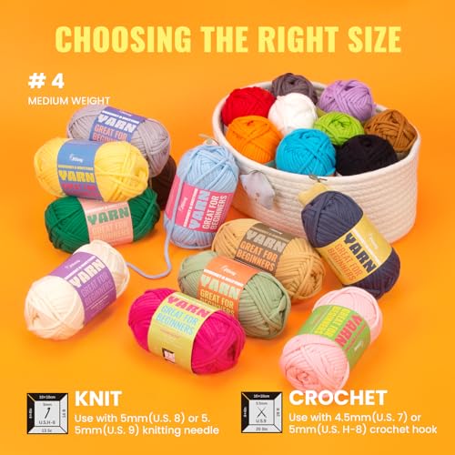 Pllieay 2x50g Packs Violet and Piggy Pink Yarn for Crocheting and Knitting - Worsted Medium #4 Cotton-Nylon Blend With Easy-to-See Stitches for Beginners