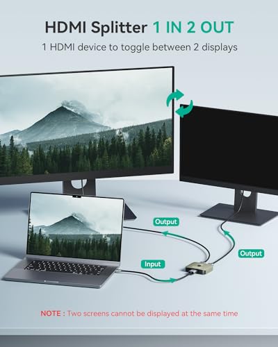 GANA HDMI 2.1 Switch, 8K HDMI Switcher Splitter 2 in 1 Out, Supports 4K@120Hz,8K@60Hz, 48Gbps Aluminum Bi-Directional Ultra HD HDMI Hub Compatible with PS5/4,Xbox,Roku,Apple TV,Fire Stick