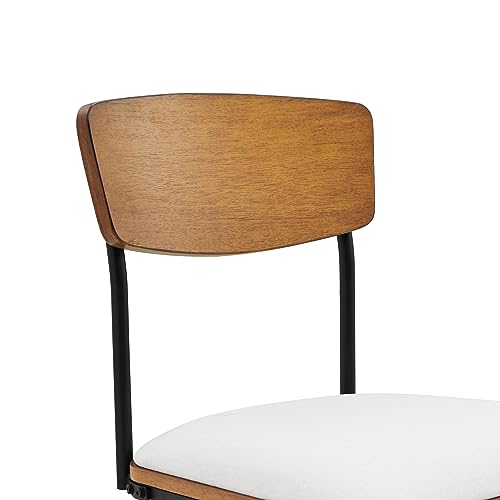 CHITA Swivel Modern Dining Chairs Set of 2,Fabric Dining Kitchen Chairs,Mid Century Upholstered Dining Chairs with Metal Legs,Cream in Fabric