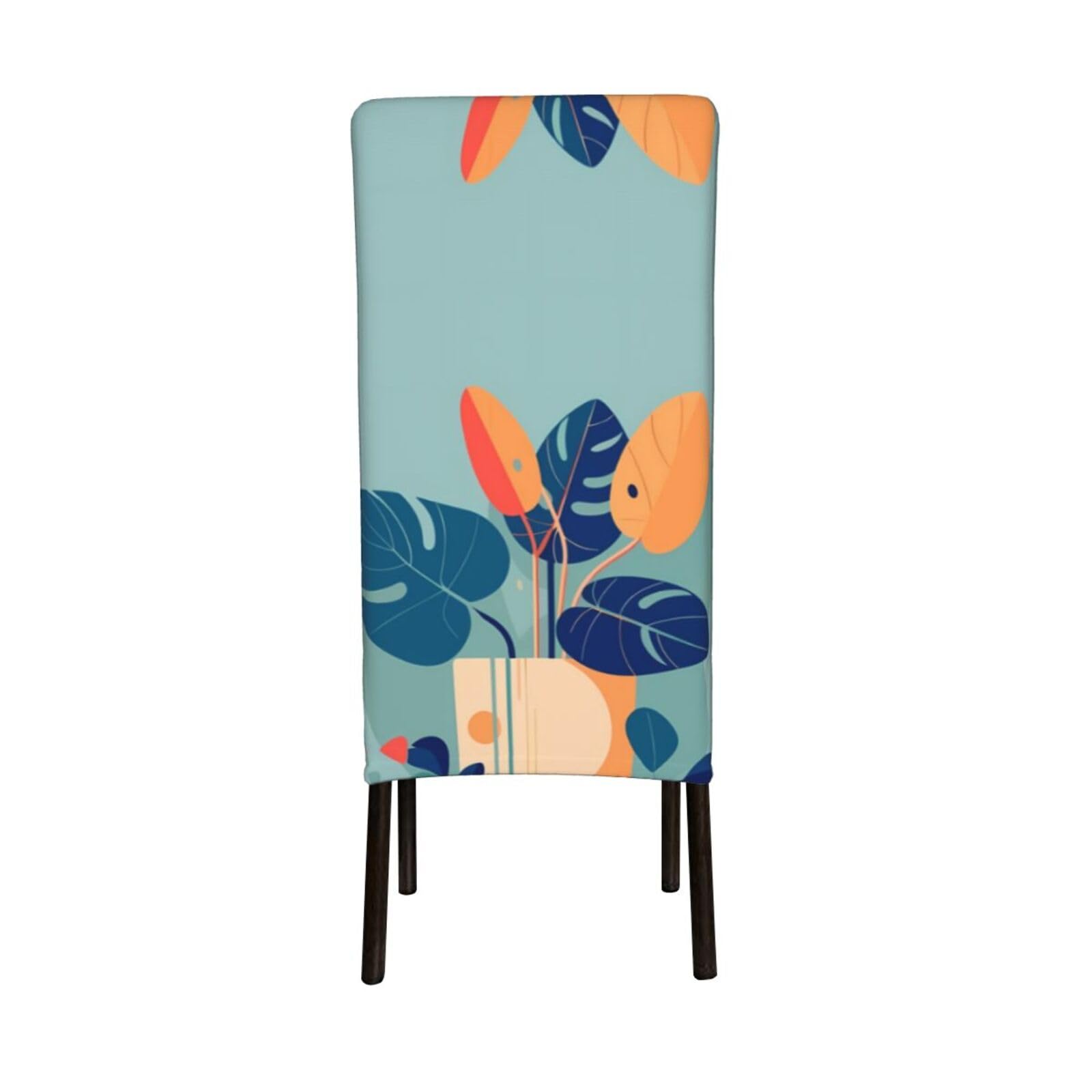 ZYVIA Protection Cover for Dining Chair Comfortable Elasticity Removable Chair Cover for Most Parson Chairs Sew-in for A Secure Fit Blue Orange Turtleback Bamboo
