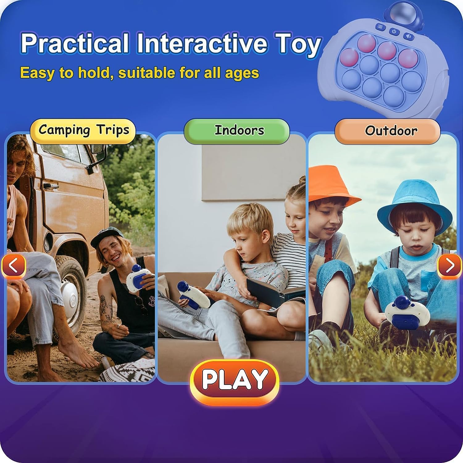 Quick Push Bubble Competitive Game Console Series, Pocket Handheld Games, Quick Push Game Toys, Children's Breakout Speed Push Game Machine Decompression Toy for Kids Ages 3-12 Years Old (Robot)