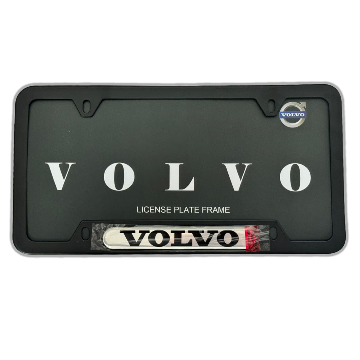 Genuine Stainless Steel License Plate Frame(8640218) Compatible with Vo XC60 XC70 XC90 V50 V70 S40 S60 S80 ...Series All Models (Black)