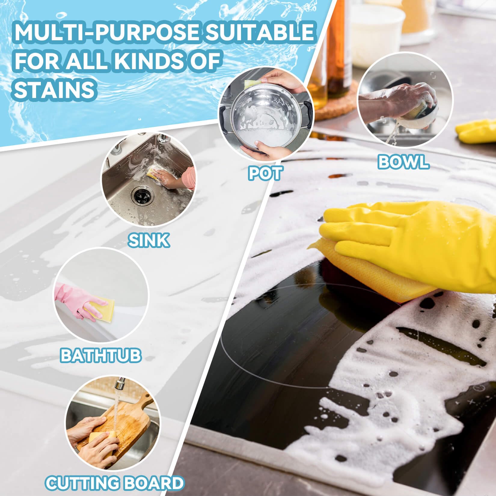 MAQIHAN Scrubbing Pad - 24PCS Scrubbing Sponges for Home and Kitchen Scouring Pads Multiple Purpose for Washing Kitchen Stove,Dish,Bowl,Pot,Sink,Bathtub,Cleaning Pad Scrubbing Pad Dish Sponge