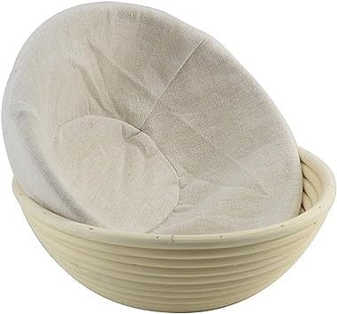 9 Inch Proofing Bread Basket Cloth, Reusable Breathable Liner Cotton Flax Banneton Proofing Bread, Round Cloth Baking supplies (9 inch) Bread Proofing Baskets
