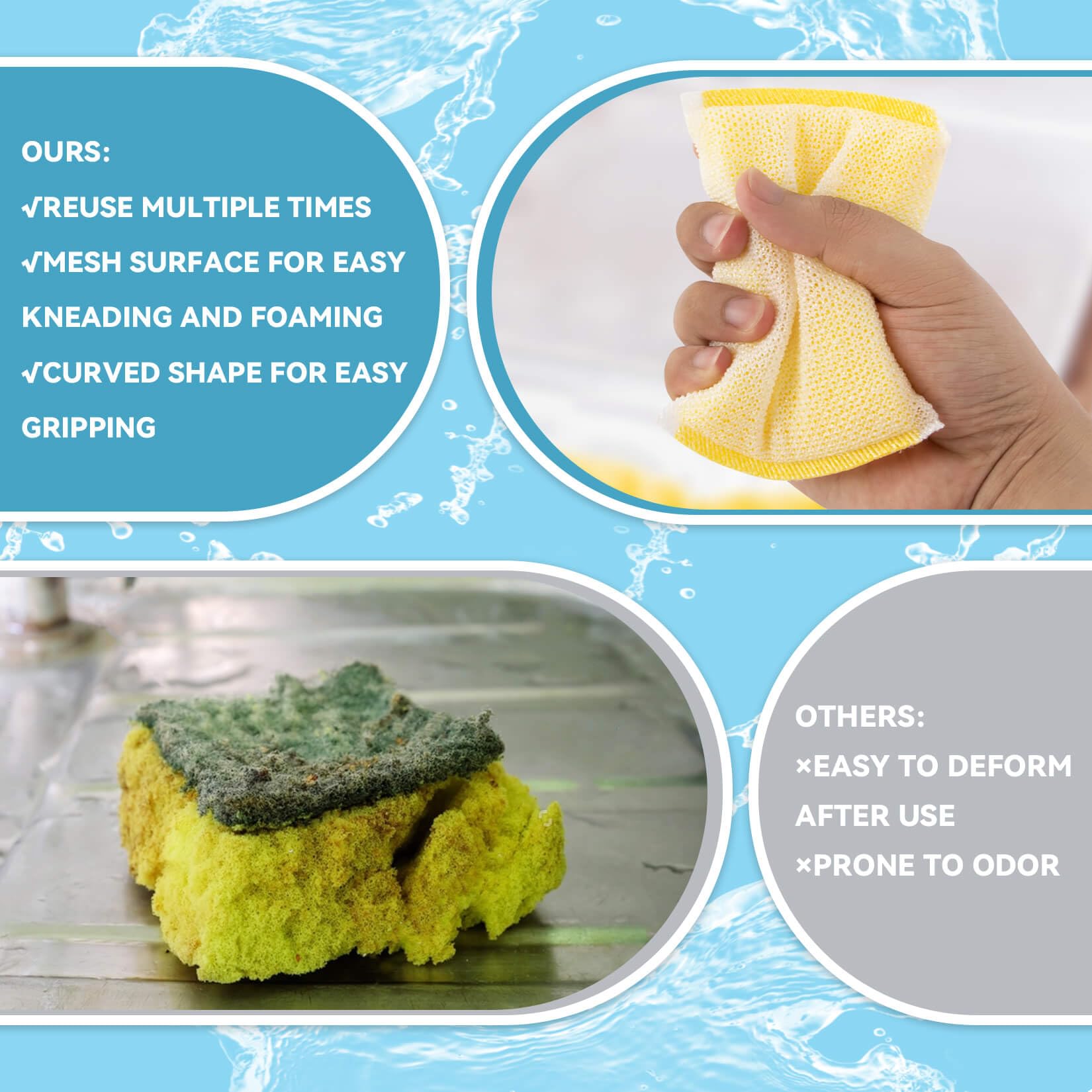 MAQIHAN Scrubbing Pad - 24PCS Scrubbing Sponges for Home and Kitchen Scouring Pads Multiple Purpose for Washing Kitchen Stove,Dish,Bowl,Pot,Sink,Bathtub,Cleaning Pad Scrubbing Pad Dish Sponge