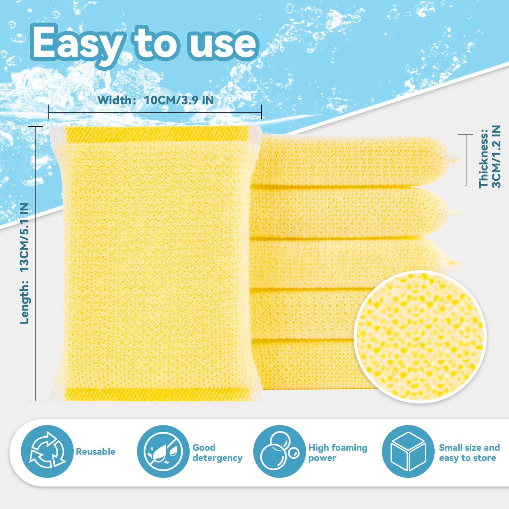MAQIHAN Scrubbing Pad - 24PCS Scrubbing Sponges for Home and Kitchen Scouring Pads Multiple Purpose for Washing Kitchen Stove,Dish,Bowl,Pot,Sink,Bathtub,Cleaning Pad Scrubbing Pad Dish Sponge