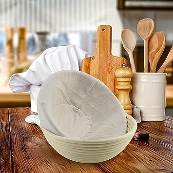 9 Inch Proofing Bread Basket Cloth, Reusable Breathable Liner Cotton Flax Banneton Proofing Bread, Round Cloth Baking supplies (9 inch) Bread Proofing Baskets
